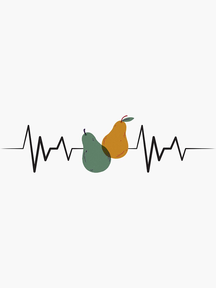 "Thanksgiving Love Pears Heartbeat Pulse Heart Line ECG" Sticker for ...