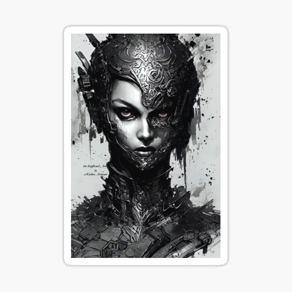 "Cyborg Warrior " Sticker for Sale by Ai-Artz | Redbubble