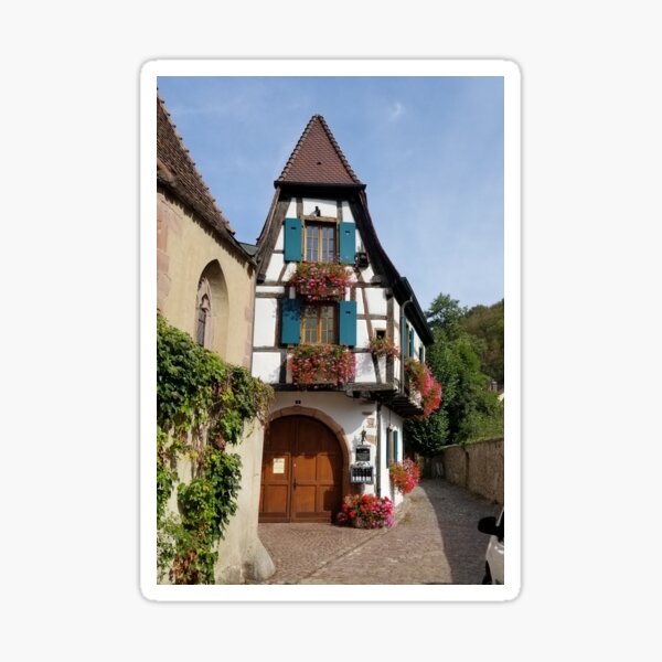 "Charming Blue and White House" Sticker for Sale by EyeOfDelight ...