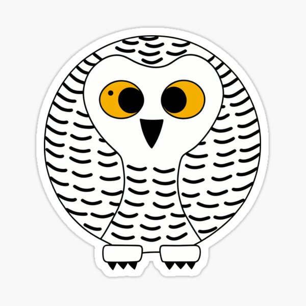 "A cartoonish round snowy owl IIa" Sticker for Sale by BrachiaST ...