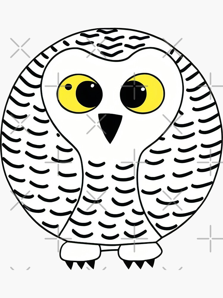 "A cartoonish round snowy owl IIIa" Sticker for Sale by BrachiaST ...