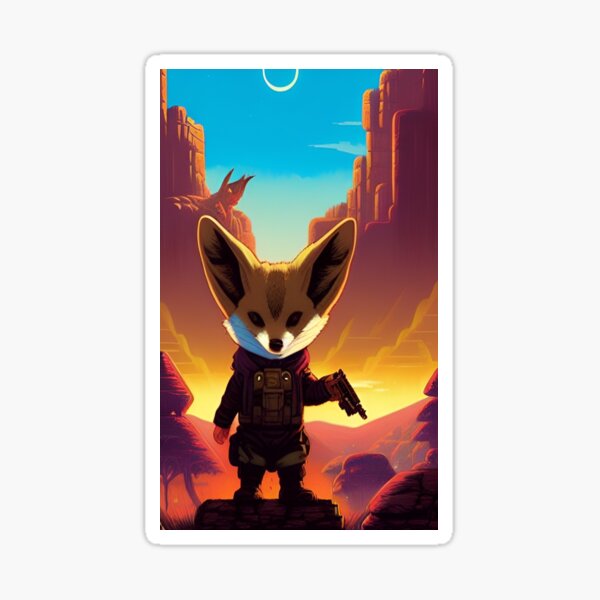 "Fennec fox" Sticker for Sale by GroovyDino | Redbubble