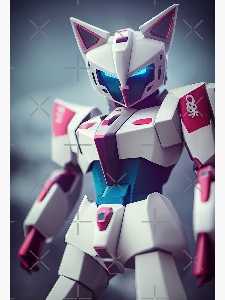 "Cat Gundam" Sticker for Sale by OccultDreams | Redbubble