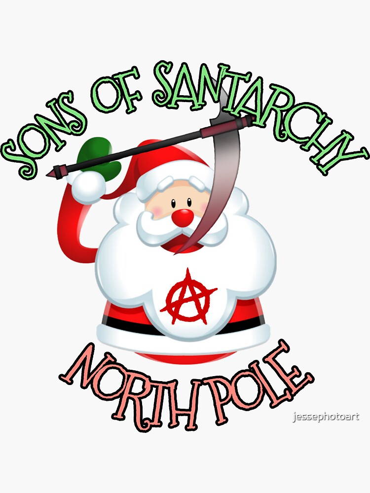 "Sons of Anarchy Christmas Santa Pun" Sticker for Sale by jessephotoart ...