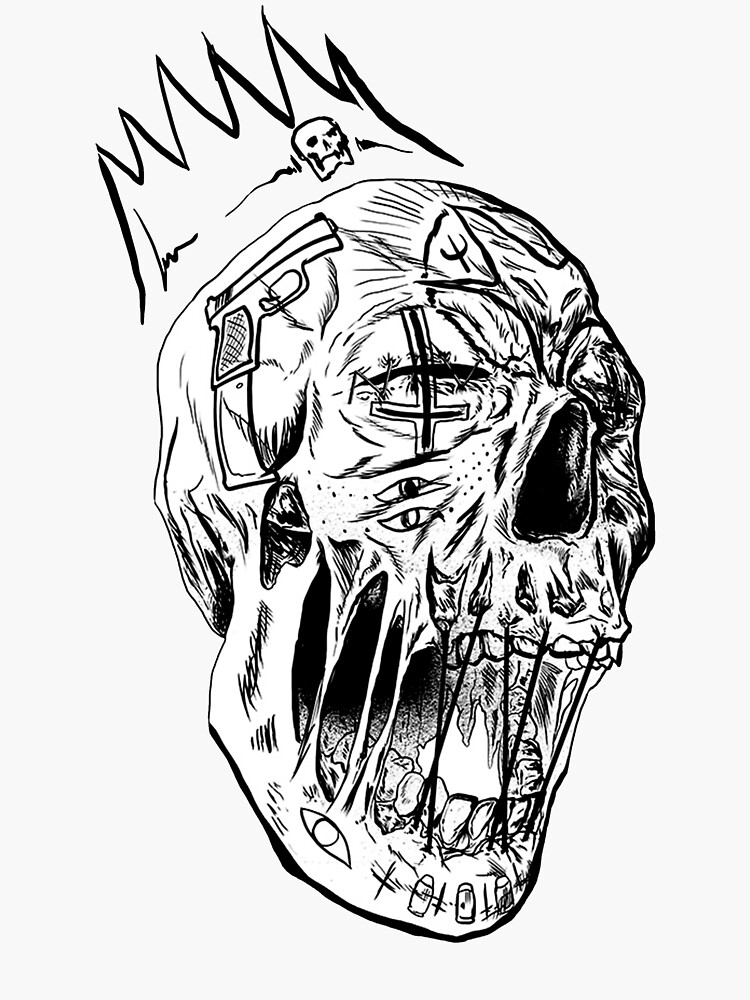 "gangster skull" Sticker for Sale by FARLEYCREATIVE | Redbubble