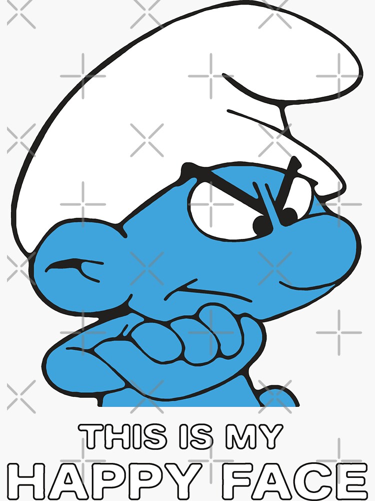 "This Is My Happy Face" Sticker for Sale by REMA-XANADU | Redbubble