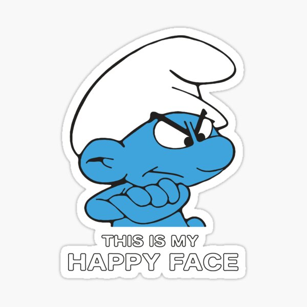 "This Is My Happy Face" Sticker for Sale by REMA-XANADU | Redbubble