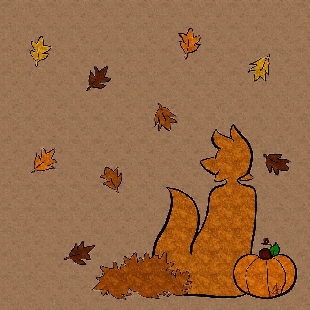 "Autumn Fox Leaves Print" by anonza | Redbubble
