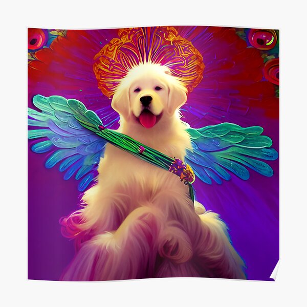 "Guardian Angel Dog Original Digital Art Design" Poster for Sale by ...