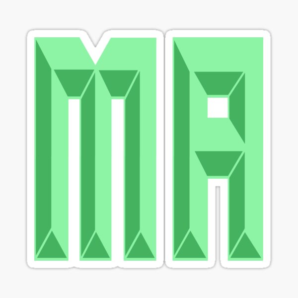 "Massachusetts MA Initial Text" Sticker for Sale by Lartheviking ...