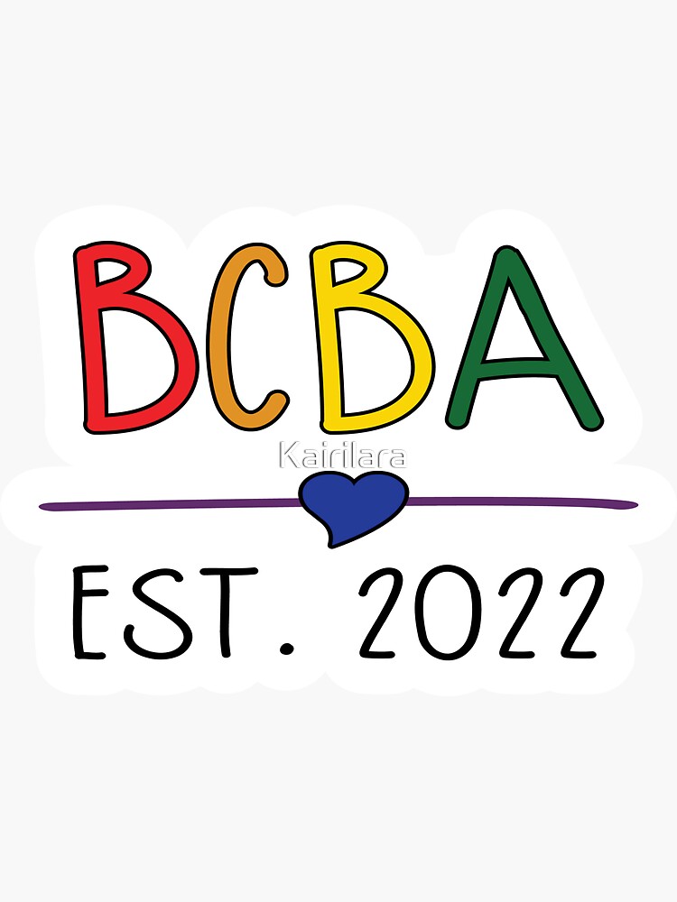 "Rainbow BCBA EST. 2022 with a heart" Sticker for Sale by Kairilara ...