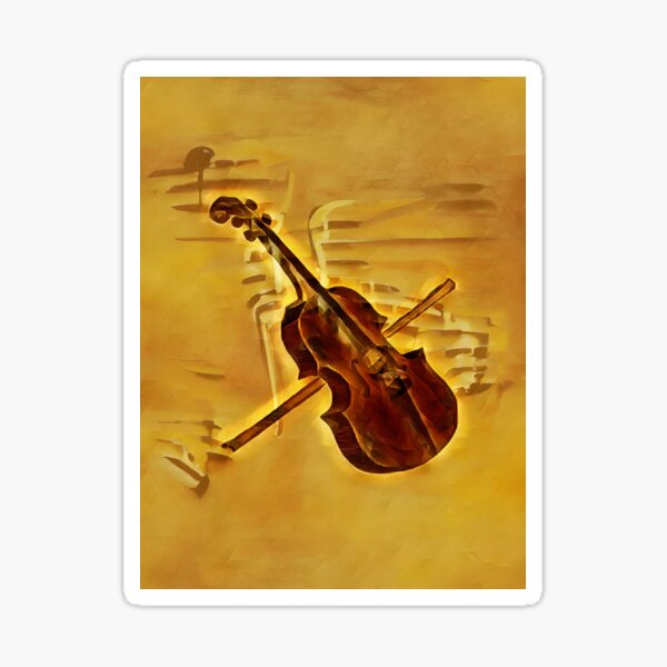 "Cello vintage color" Sticker for Sale by Artbellachi | Redbubble
