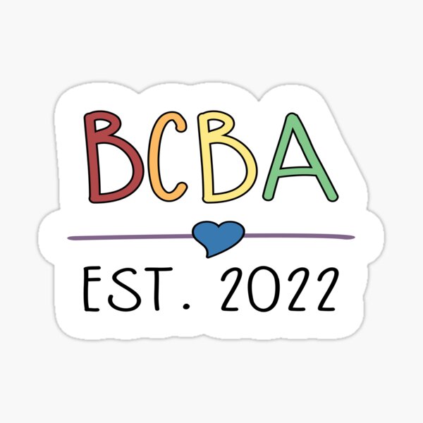 "Pastel Rainbow BCBA EST. 2022 with a heart" Sticker for Sale by ...