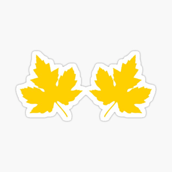 "Autumn Leaves - Solid Yellow" Sticker for Sale by xfoxpaws | Redbubble