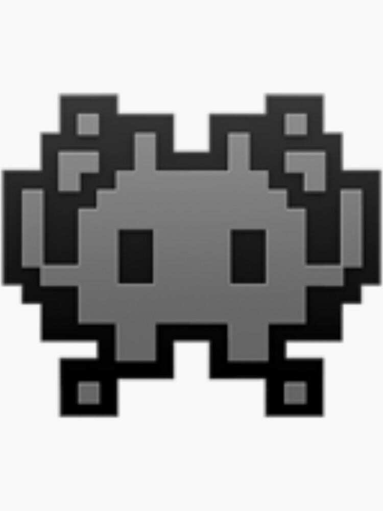 "Alien Monster (Invader of Space) Emoji Gray Grey" Sticker for Sale by ...