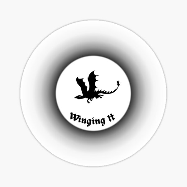 "Winging it Dragon" Sticker for Sale by ChaoticPmpknSpc | Redbubble