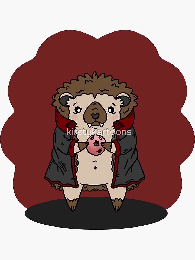 Vampire Hedgehog Sticker For Sale By Kirstykartoons Redbubble
