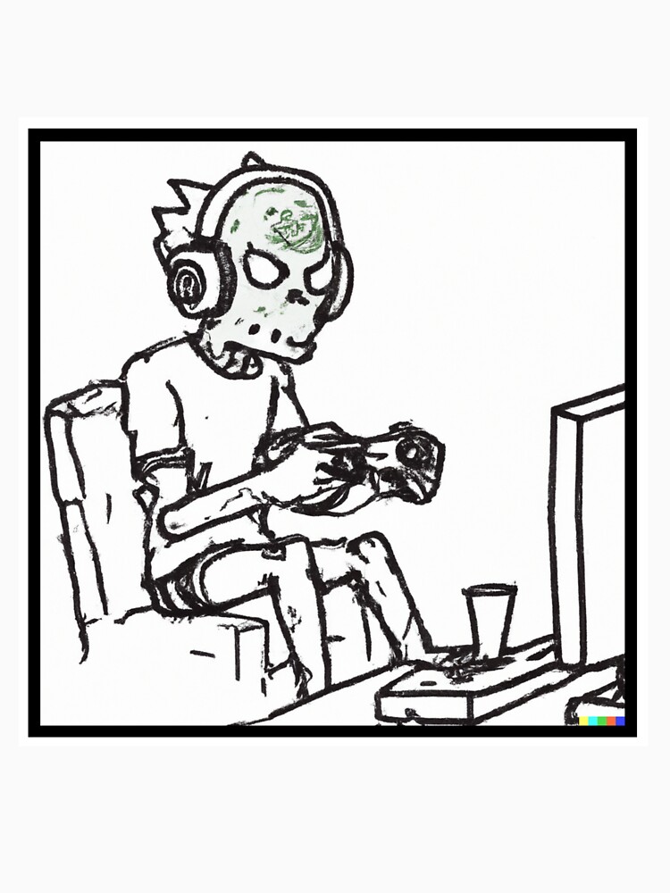 "zombie gamers | gamer drawing | gamer draw | Zombie gamer drawing" T ...