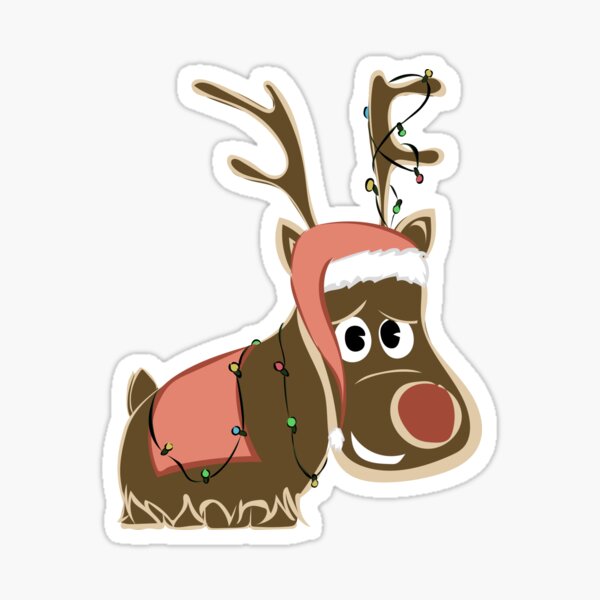 "Reindeer Rudolph" Sticker for Sale by maassenware | Redbubble
