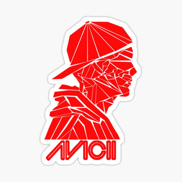 "Avicii red logo " Sticker for Sale by pankaart | Redbubble
