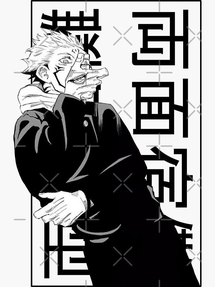 "Ryomen Sukuna Jujutsu Kaisen Manga Style Design" Sticker for Sale by ...