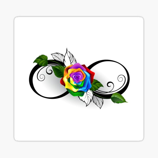"Infinity Symbol with Rainbow Rose" Sticker for Sale by Blackmoon9 ...