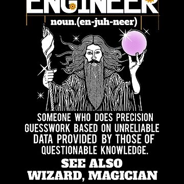 "Engineer Funny Mechanical Civil Engineering Wizard" Sticker for Sale ...