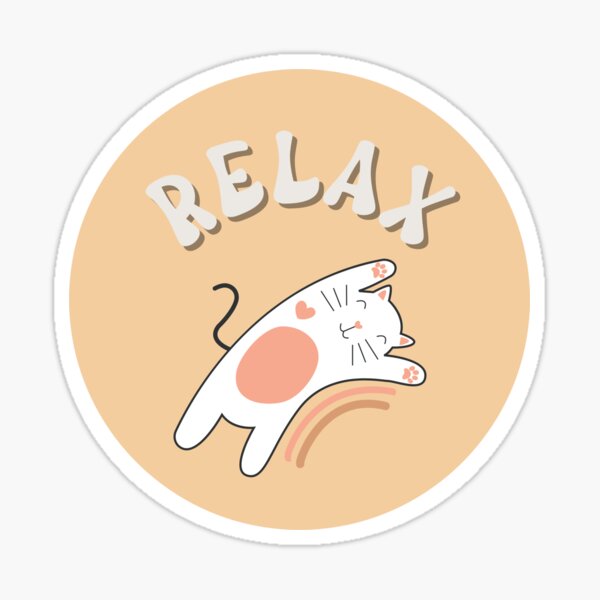 " Cute Relax Time Chill rainbow CAT" Sticker for Sale by GrandStickers ...