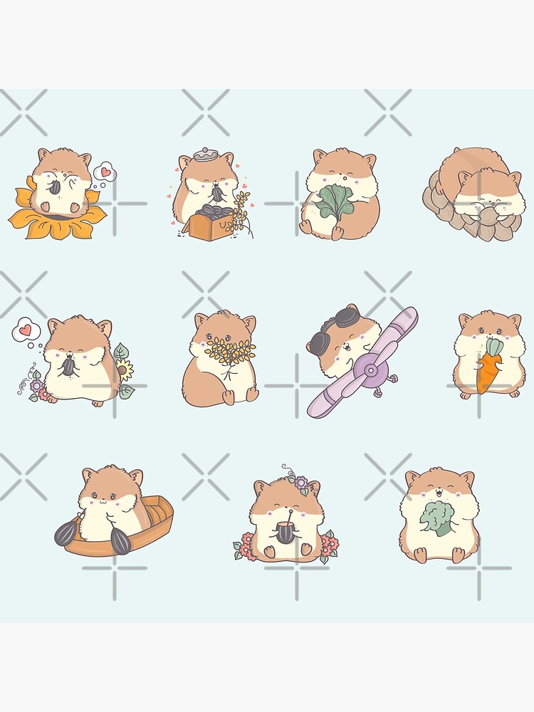 "cute hamster sticker set" Poster for Sale by Animster | Redbubble