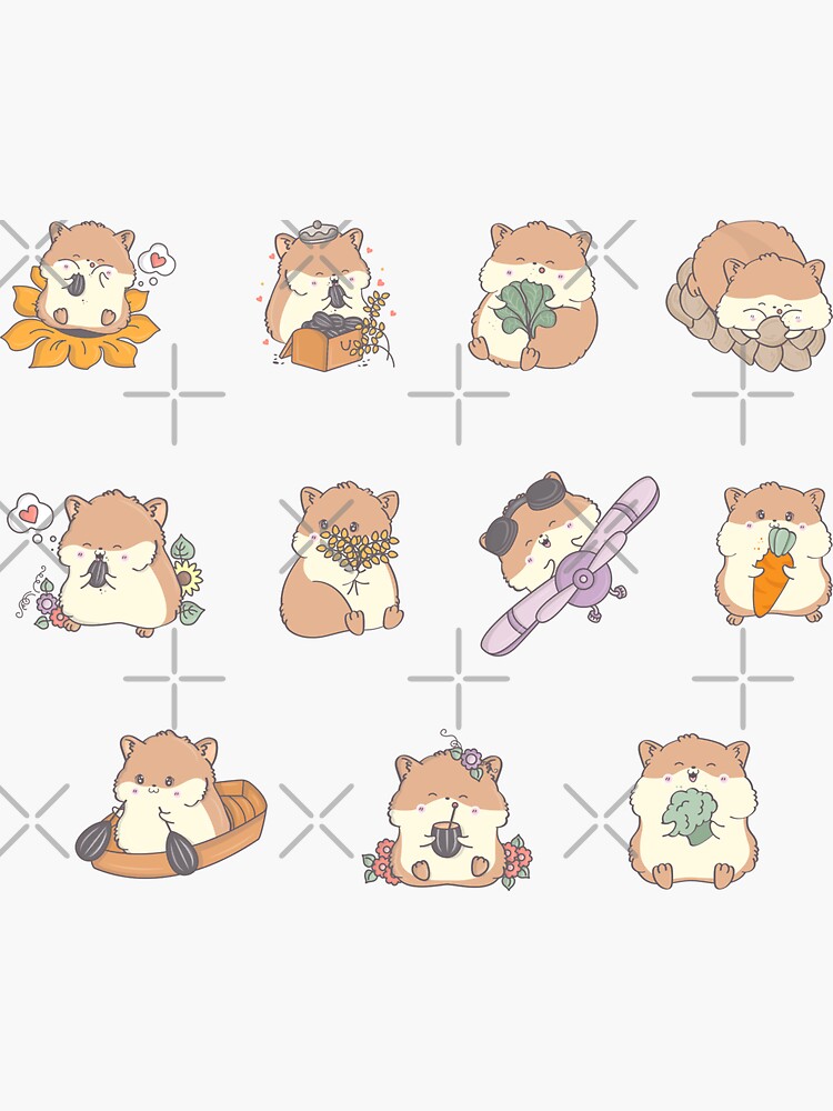 "cute hamster sticker set" Sticker for Sale by Animster | Redbubble