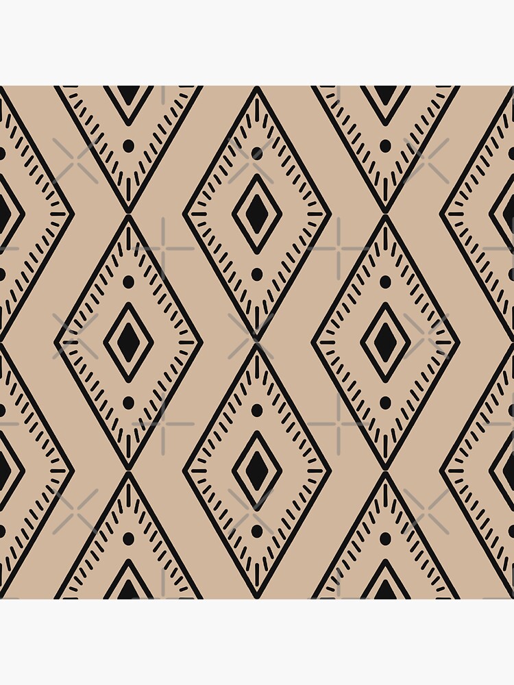 "Aztec polygone minimal pattern design beige " Sticker for Sale by ...