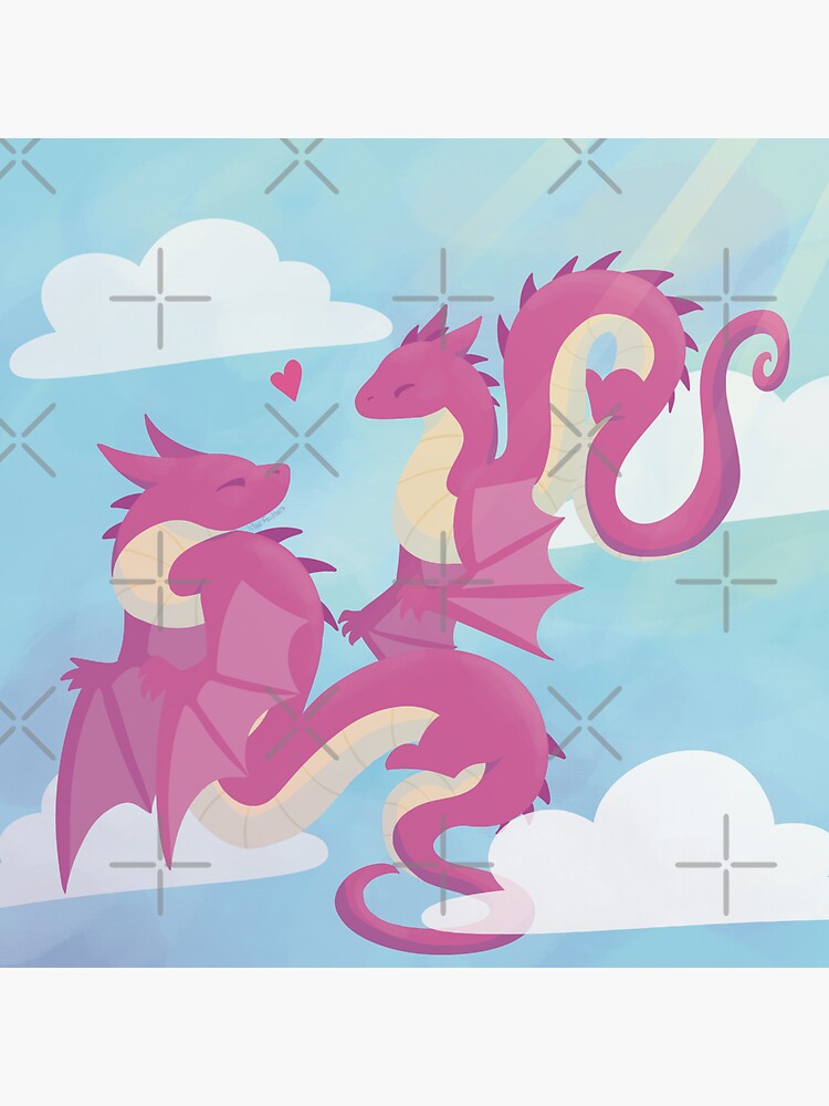 "pink dragons :)" Sticker for Sale by lilacfeathers | Redbubble