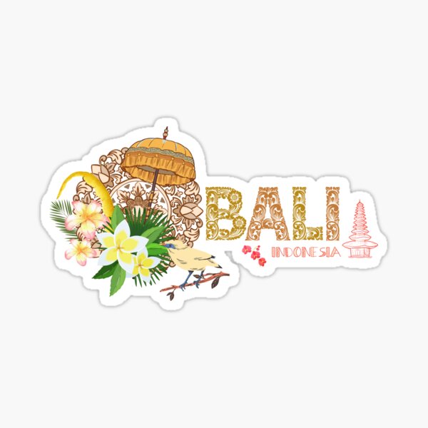 "Bali Indonesia " Sticker for Sale by Bearyredbubble1 | Redbubble