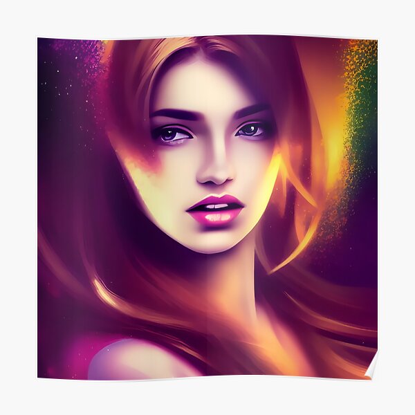 "Beautiful woman color palette abstract" Poster for Sale by Stratomi ...