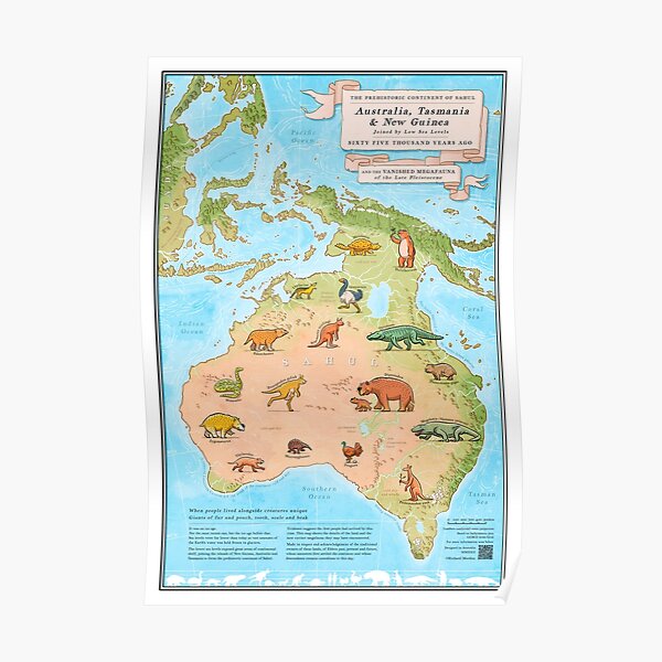 "Prehistoric megafauna map of Australia" Poster for Sale by morden ...