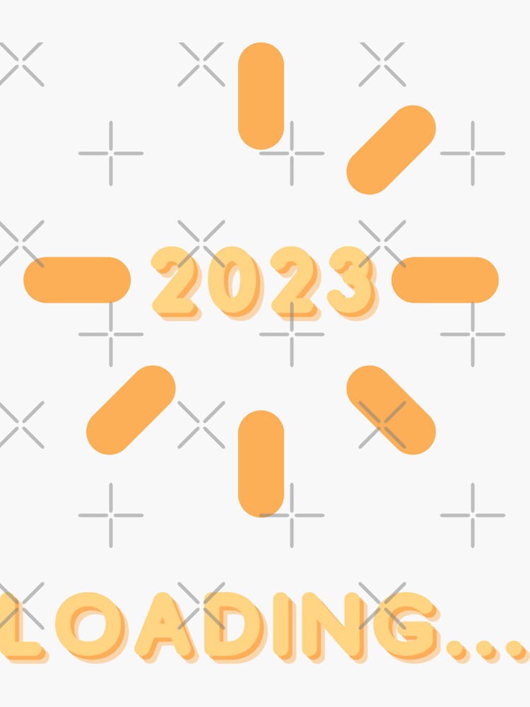 "Loading 2023 New Year" Sticker for Sale by Thamesshop | Redbubble