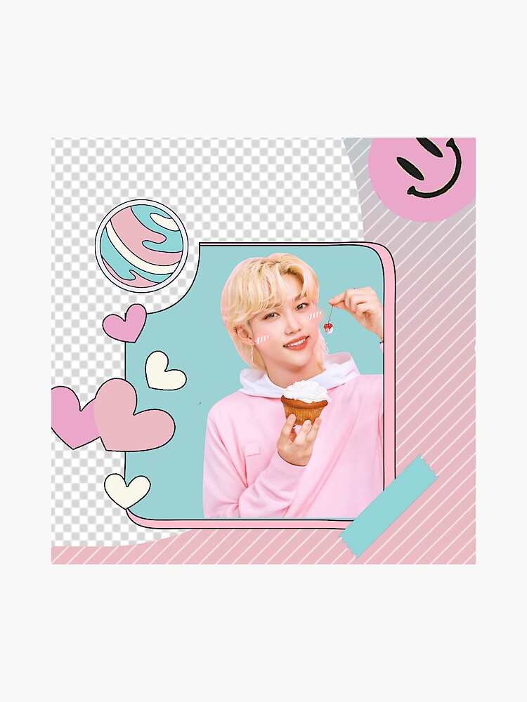 "KPOP | STRAY KIDS Felix Cute Pink & Blue Aesthetic" Sticker for Sale ...