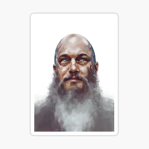 "Ragnar Lothbrok Watercolor" Sticker by mcache | Redbubble