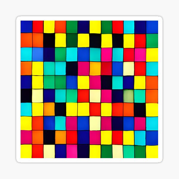 Pegatina «Cuadrados grandes de diferentes colores.» de AiArtPrints ...