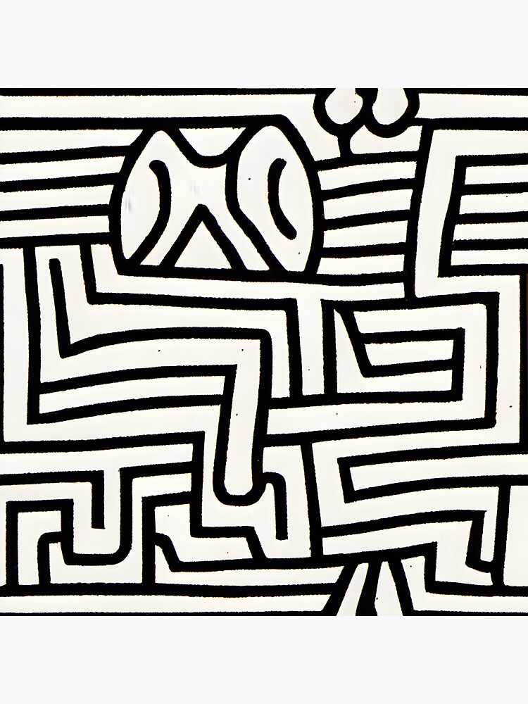 "Line art pattern inspired by Keith Haring" Sticker for Sale by ...