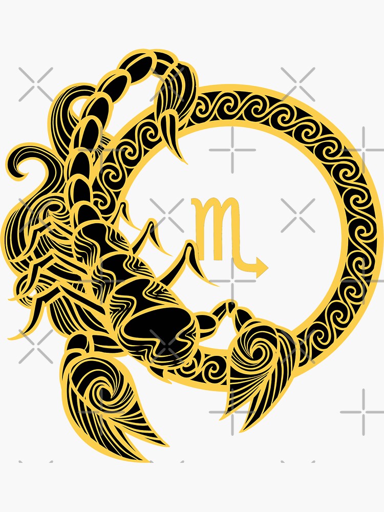 "Scorpio Zodiac Sign Yellow And Black Design" Sticker for Sale by ...