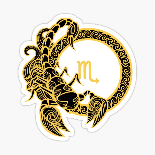 "Scorpio Zodiac Sign Yellow And Black Design" Sticker for Sale by ...