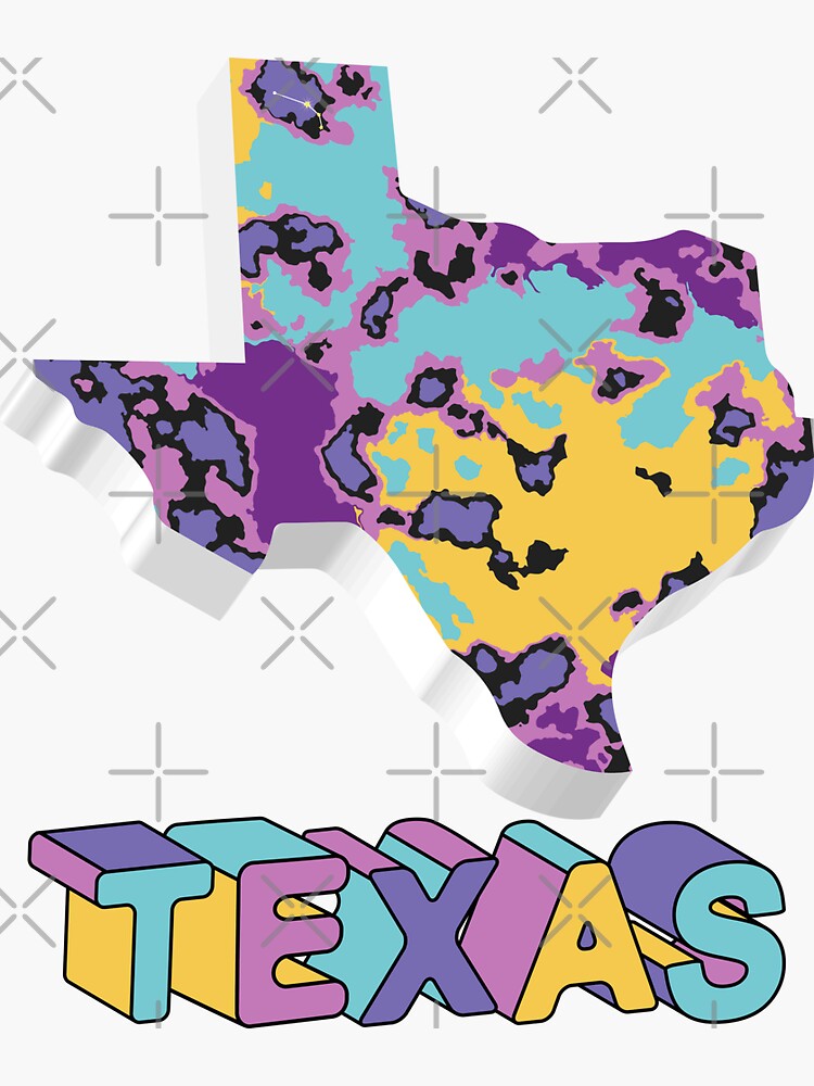 "Texas State 3d Map Art" Sticker for Sale by AyeshasDesigns | Redbubble