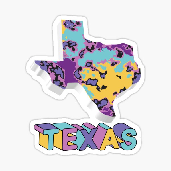 "Texas State 3d Map Art" Sticker for Sale by AyeshasDesigns | Redbubble