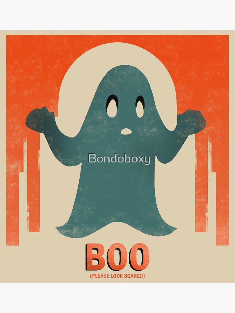 "Cute Ghost - Please Look Scared" Sticker for Sale by Bondoboxy | Redbubble