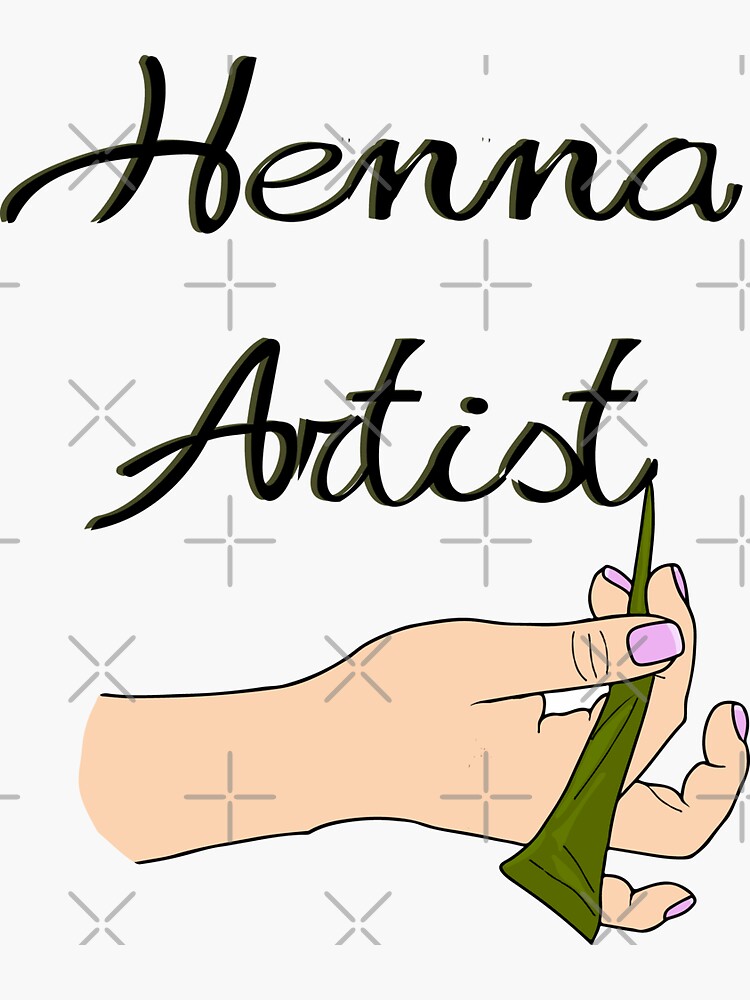 "Henna Artist with Henna Cone" Sticker for Sale by HennaArtista | Redbubble