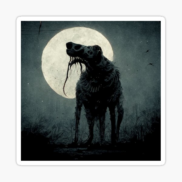 " Scary dog beast at night. " Sticker for Sale by Maniock | Redbubble