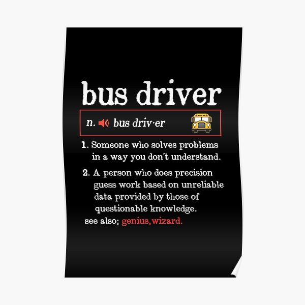 "Bus Driver Funny Definition Bus Driver Gift Funny School Bus Driver ...