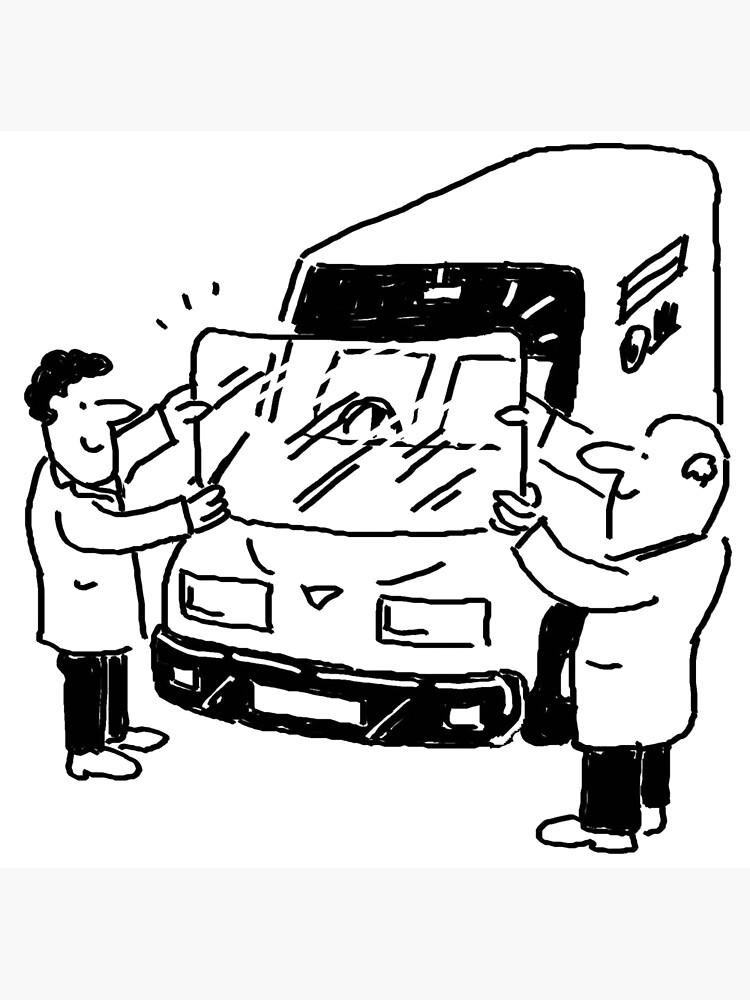 "Windscreen Repairs Illustration - Two Men are Replacing a Vehicle ...