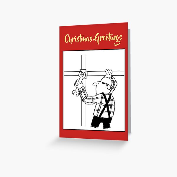 "Scaffolder Christmas Card - Illustration of a Scaffolding Worker ...